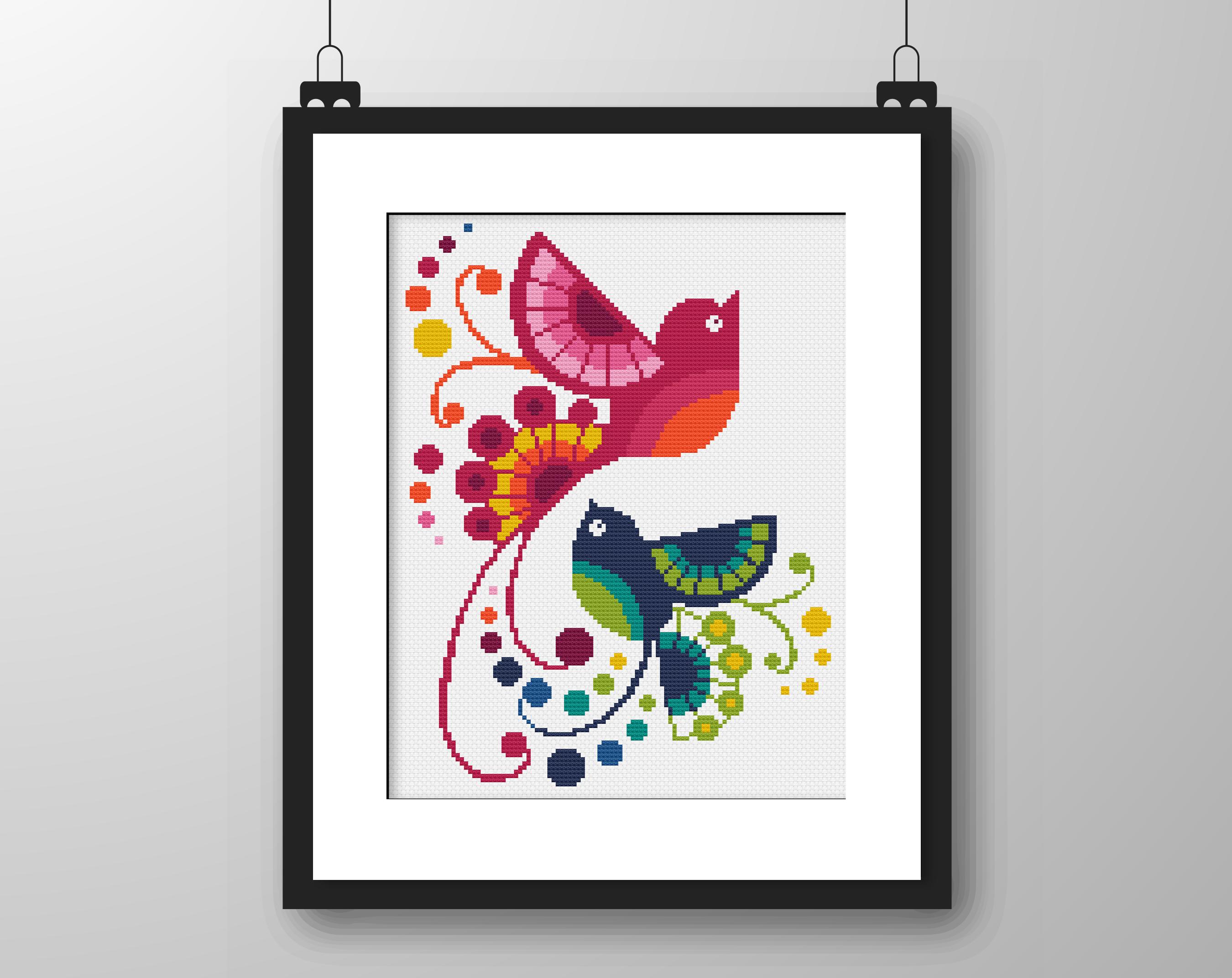 Slavic Turtle Dove Cross Stitch Pattern, Birds of Peace (PDF Counted ...