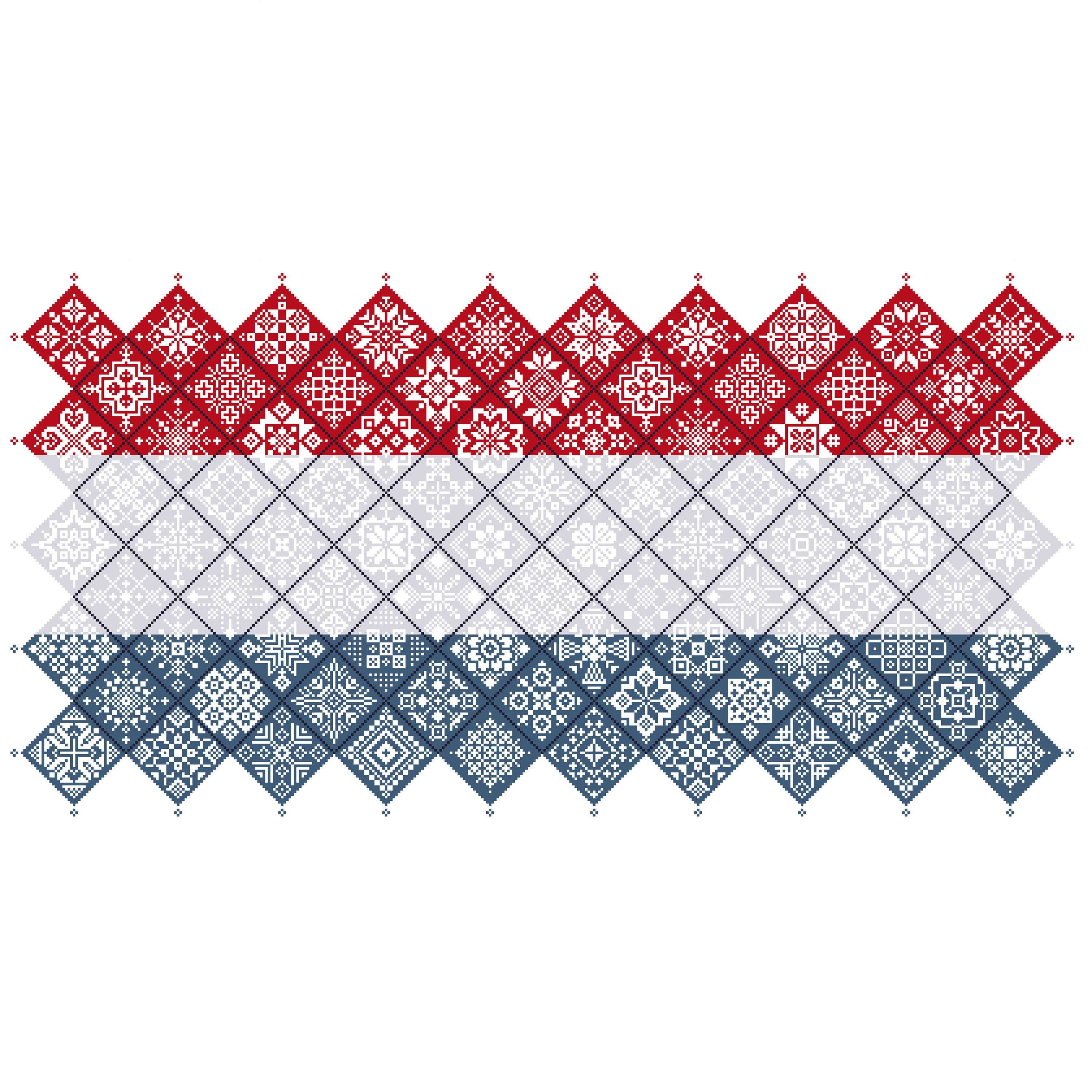 Netherlands Flag Cross Stitch Pattern: Quaker Sampler (PDF Chart 042NL ...
