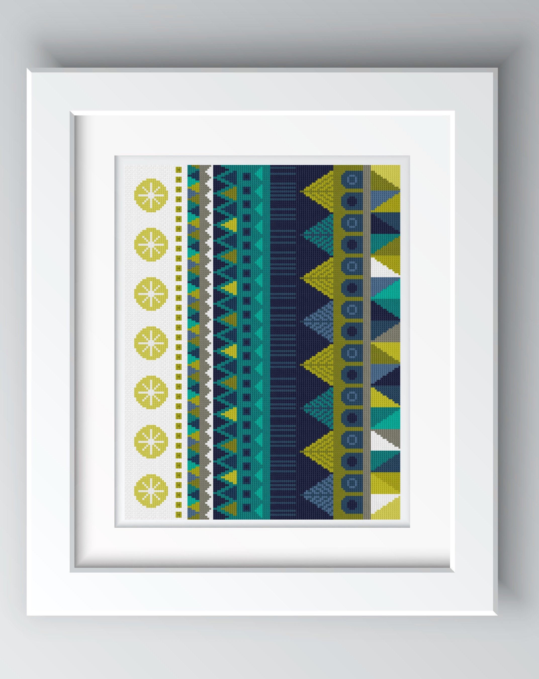 Cross stitch pattern Scandinavian Geometric Tree Pattern | Etsy