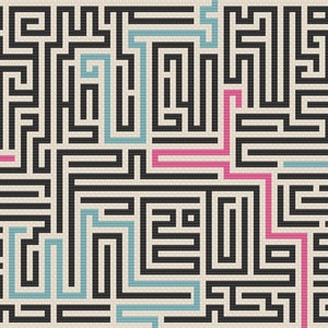 The Maze Cross Stitch Pattern: Retro Geometric Linear Design (PDF ...