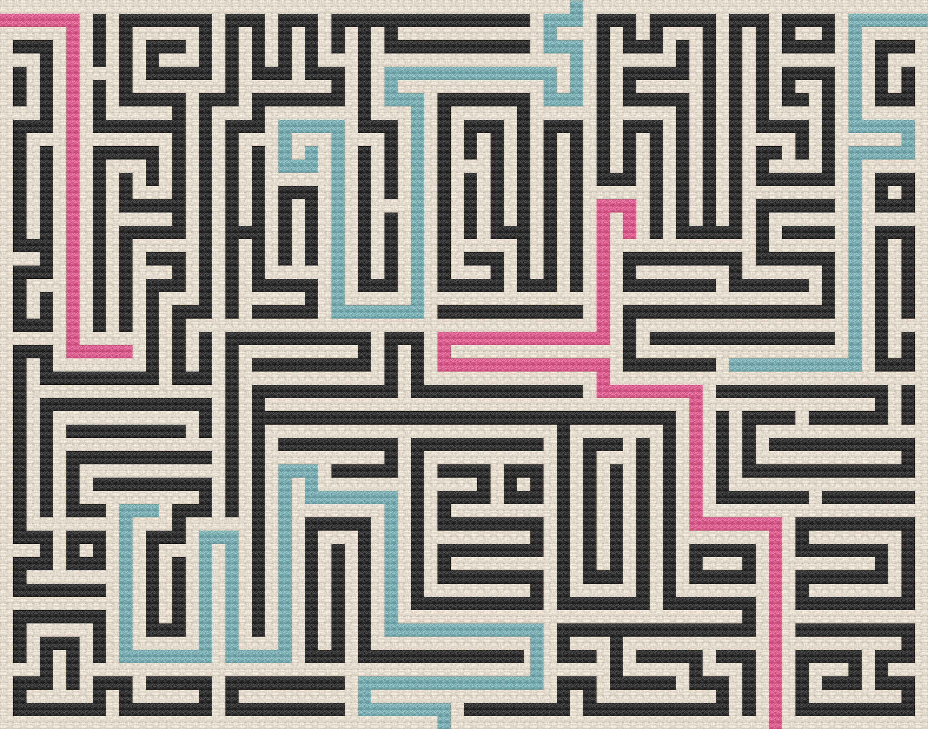 The Maze Cross Stitch Pattern: Retro Geometric Linear Design (PDF ...