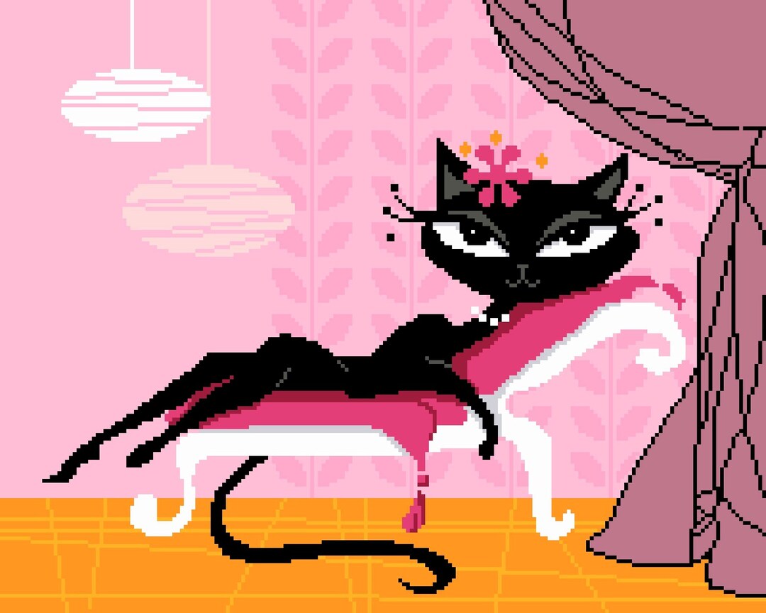 Haute Couture Kitty - Mid Century Style Glamour Boudoir French Cat ...
