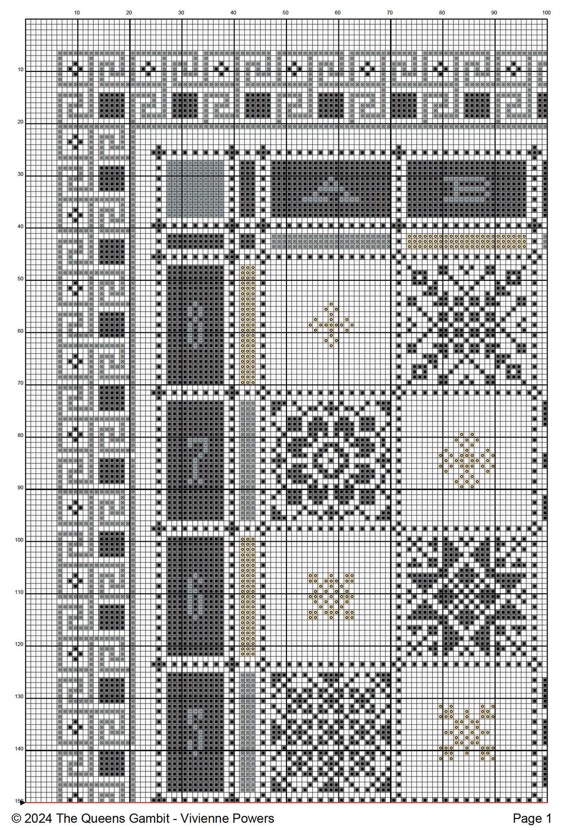 Queen's Gambit Chess Board Cross Stitch Chart: Quaker Sampler (PDF ...