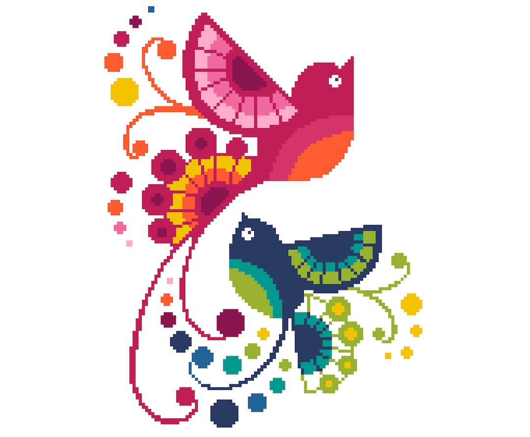 Slavic Turtle Dove Cross Stitch Pattern, Birds of Peace (PDF Counted ...
