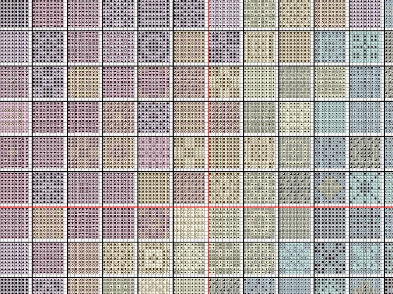 Rainbow Color Block Cross Stitch Pattern: Sampler Design (PDF Counted ...