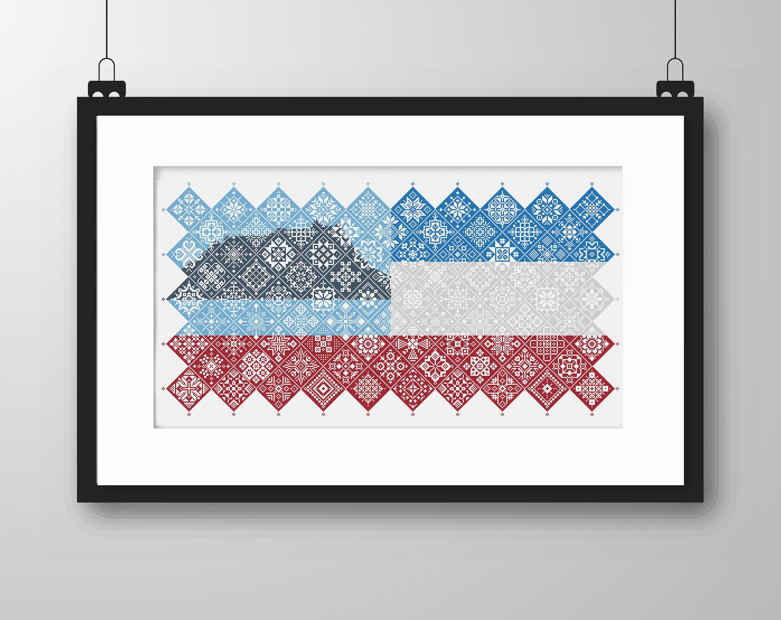 Sabah Malaysia Flag Cross Stitch Pattern: Quaker Sampler (PDF Chart ...