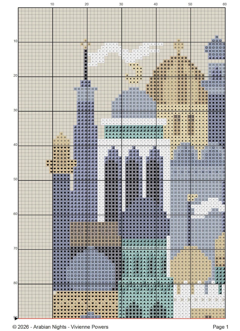 Arabian Nights Cross Stitch Pattern: Desert Temple City Architecture ...
