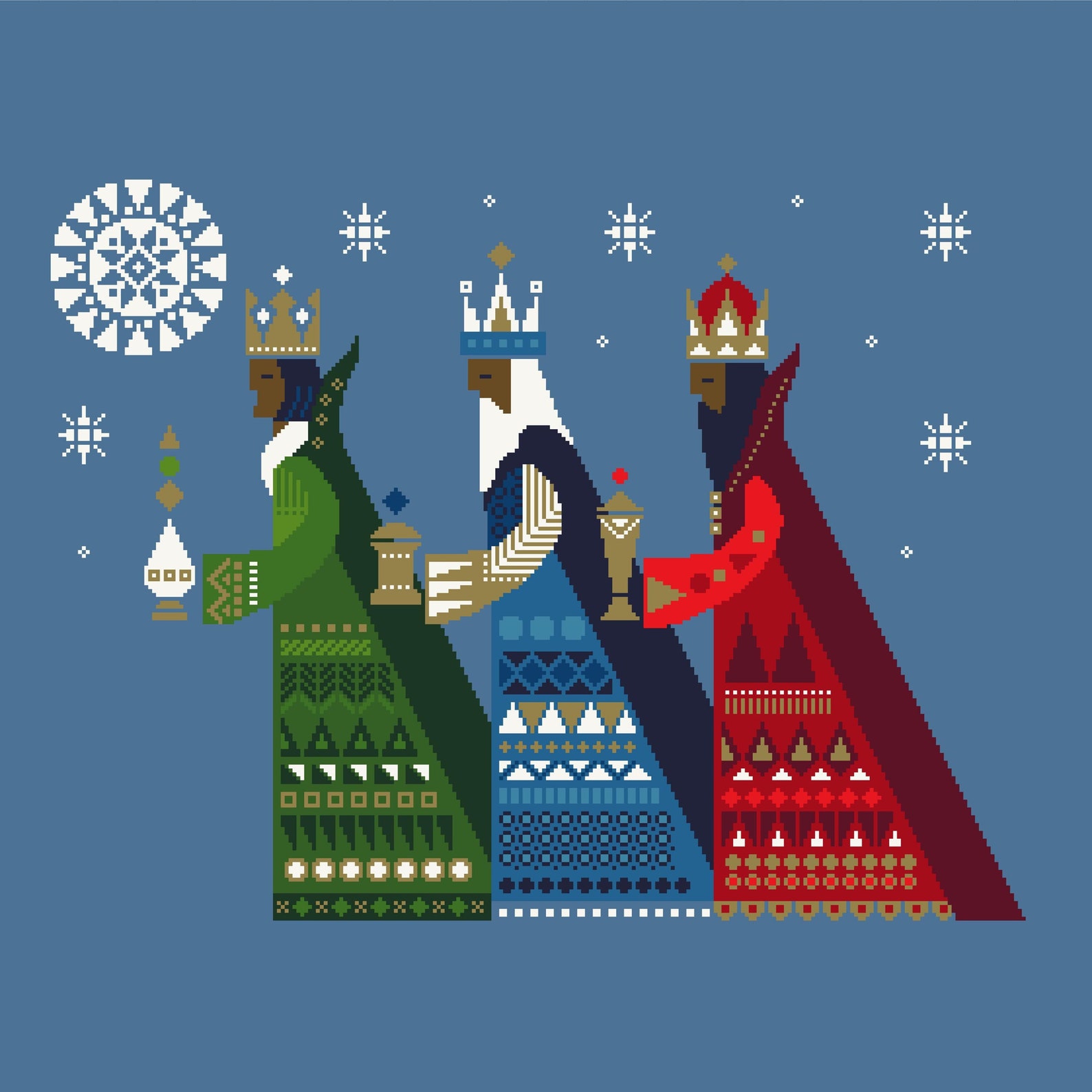We Three Kings Christmas Cross Stitch Pattern: Scandinavian Folk Art ...