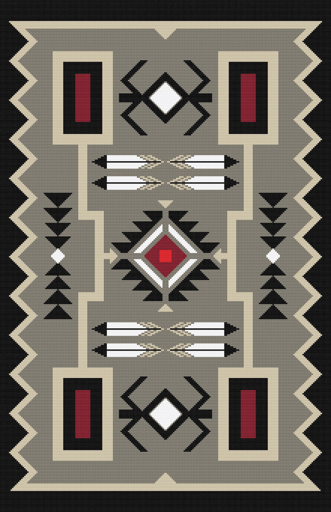Cross Stitch Pattern Navajo Native American Storm Pattern Rug Wall ...