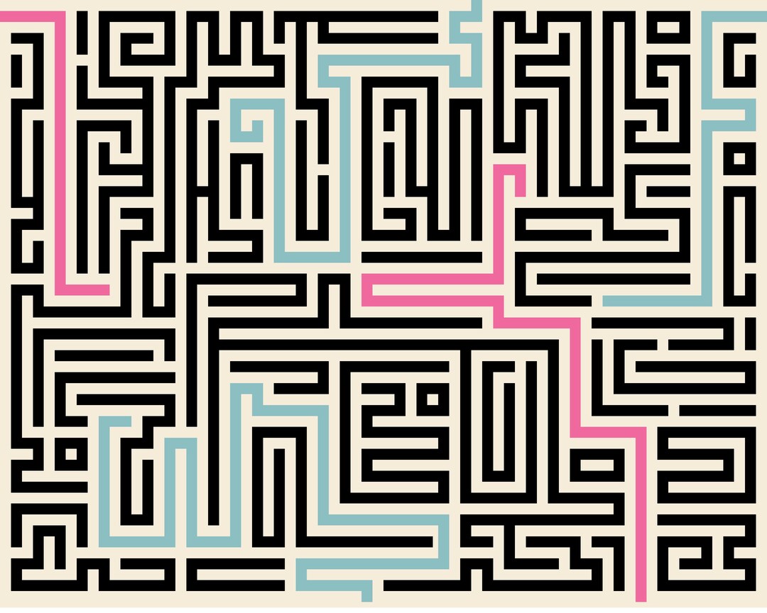 The Maze - Cross Stitch Pattern - Retro Geometric - Linear Pattern ...