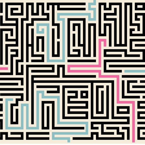 The Maze Cross Stitch Pattern Retro Geometric Linear - Etsy