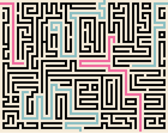 The Maze Cross Stitch Pattern Retro Geometric Linear - Etsy