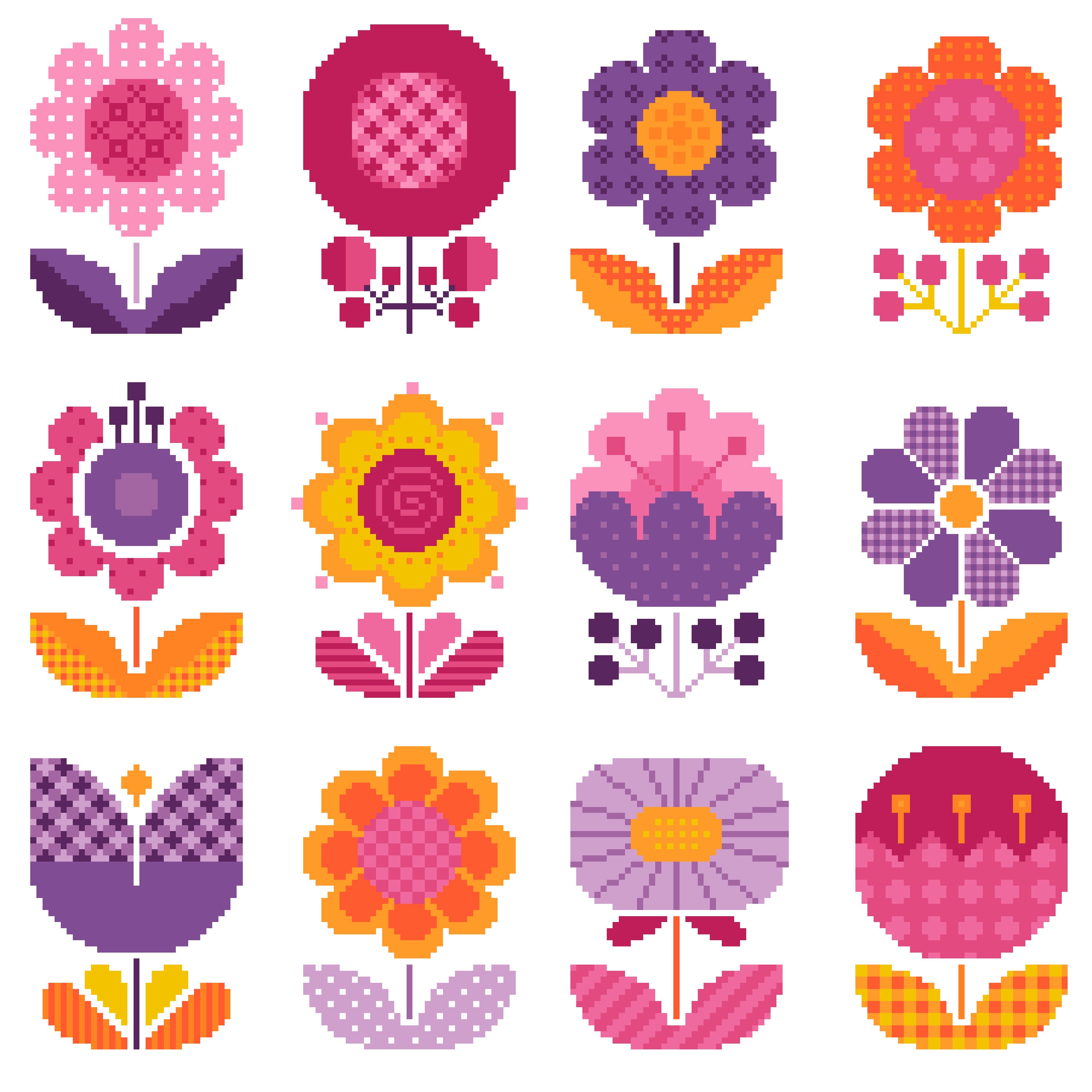 Cute Patchwork Summer Retro Flowers Cushion Pinks and Oranges | Etsy