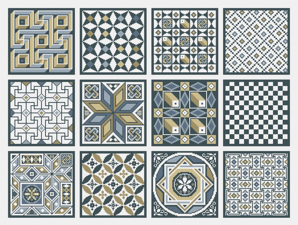 Cross Stitch Pattern of Ancient Roman Floor Mosaic Panels - Etsy UK
