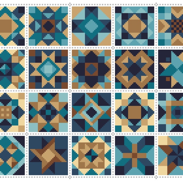 Quilt Squares Cross Stitch Patterns - Etsy