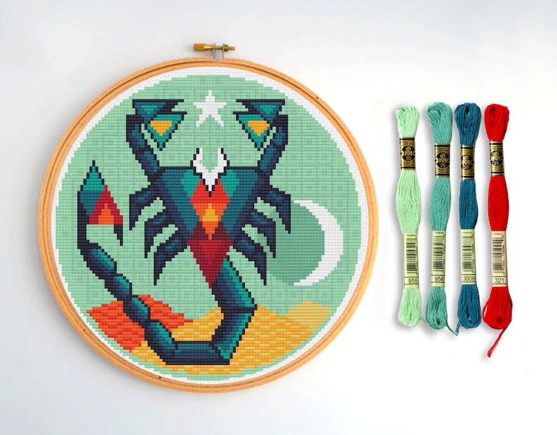 Cross Stitch Pattern Zodiac Series Scorpio Astrological - Etsy