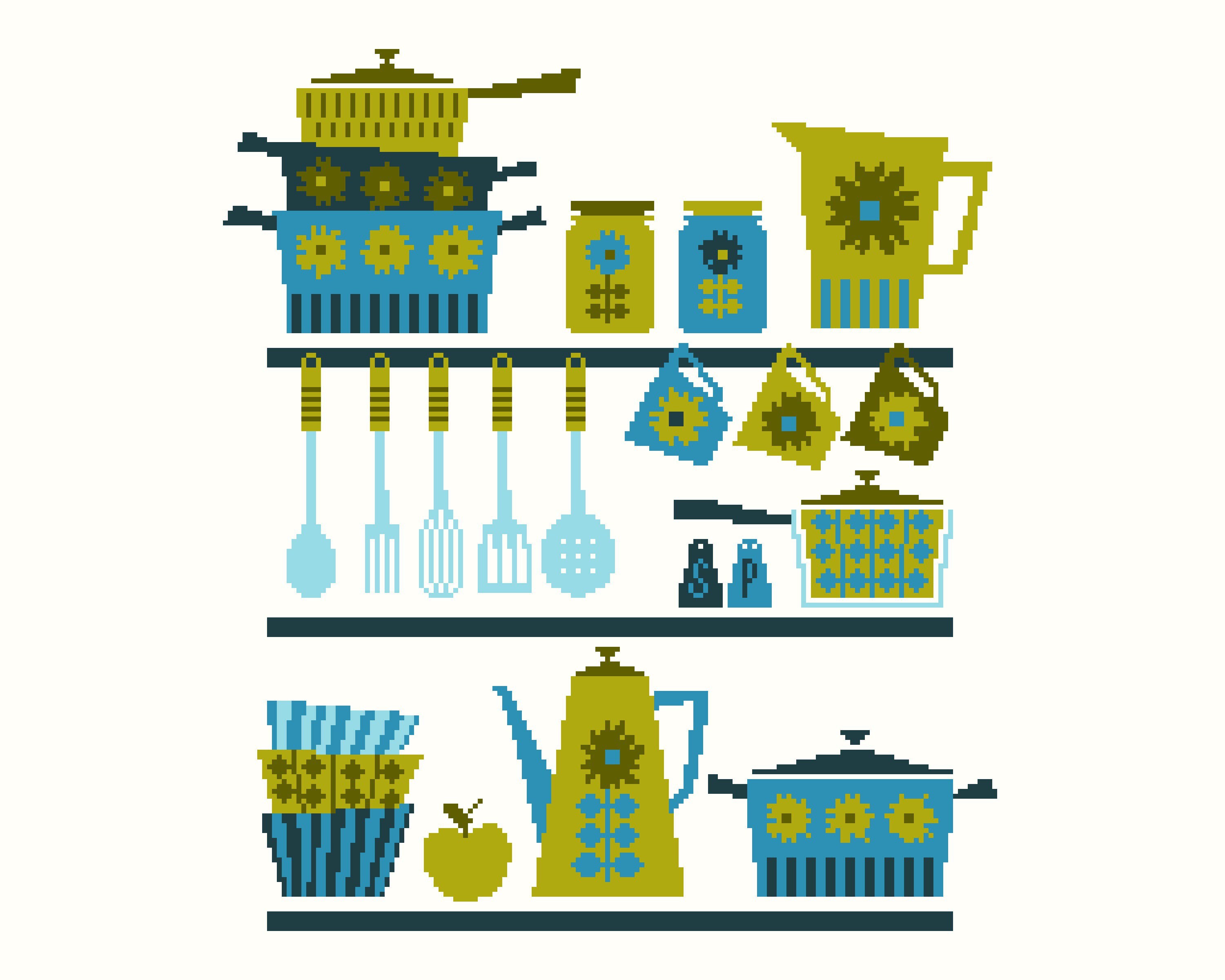 Mid Century Retro 50's Kitchen Coffee Pot Cups Pots and | Etsy