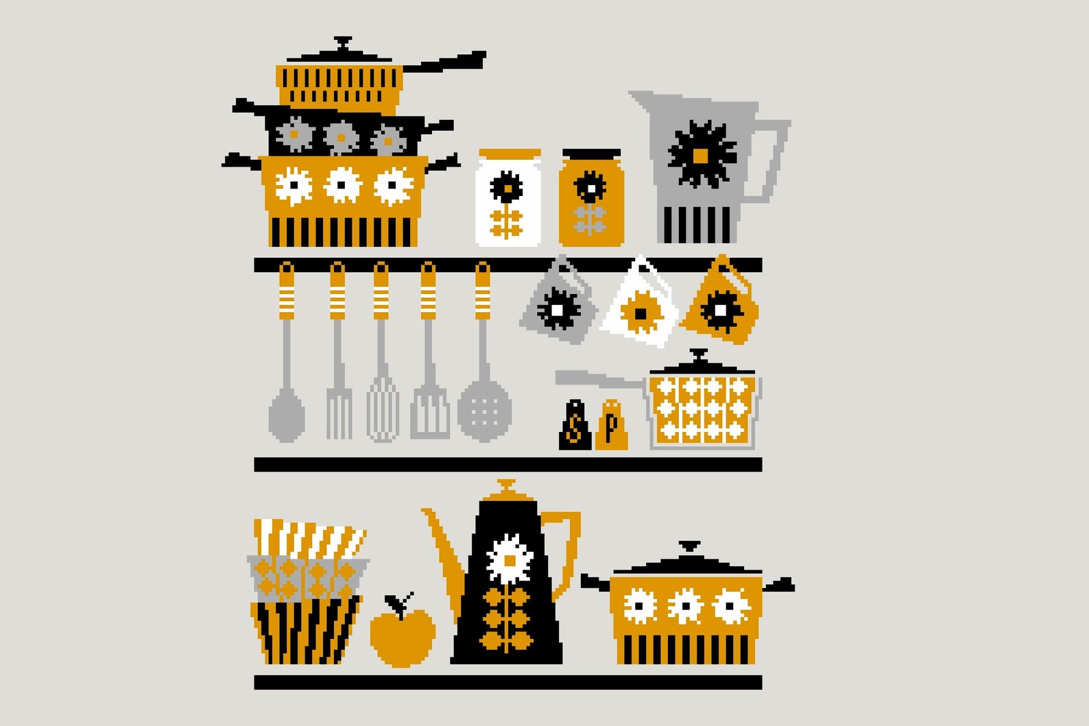 Mid Century Retro 50's Kitchen Coffee Pot Cups Pots and | Etsy