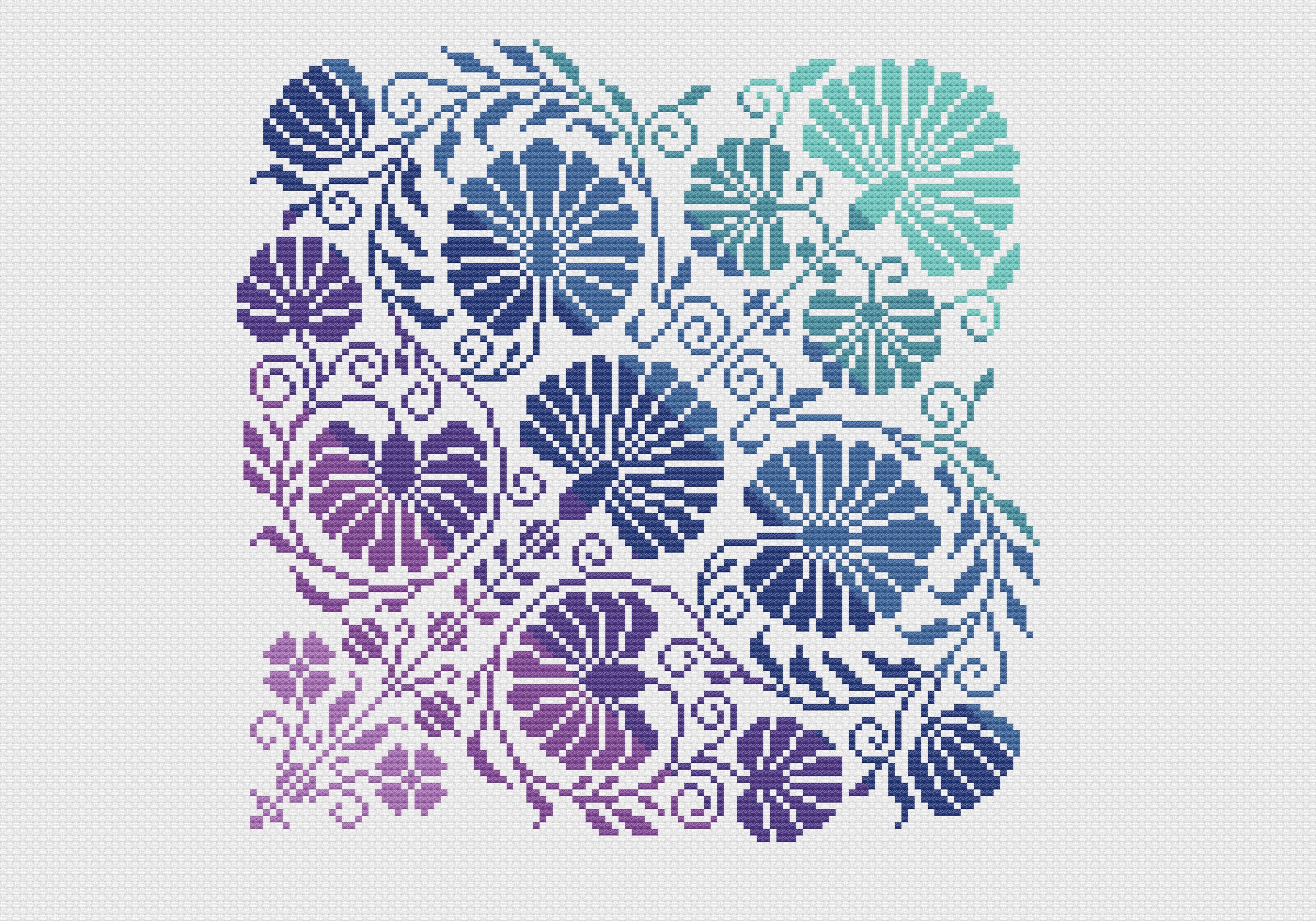 Peacock Floral Cross Stitch Pattern: Victorian Rainbow Version Sampler ...