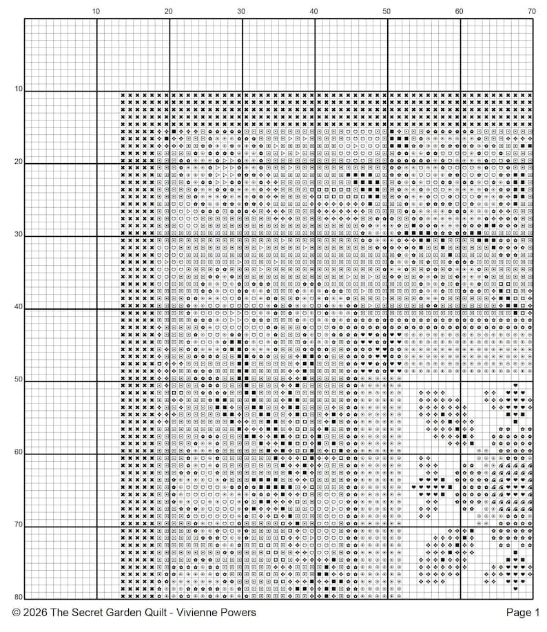Patchwork Quilt Block Cross Stitch Pattern: Shabby Chic Floral (PDF ...