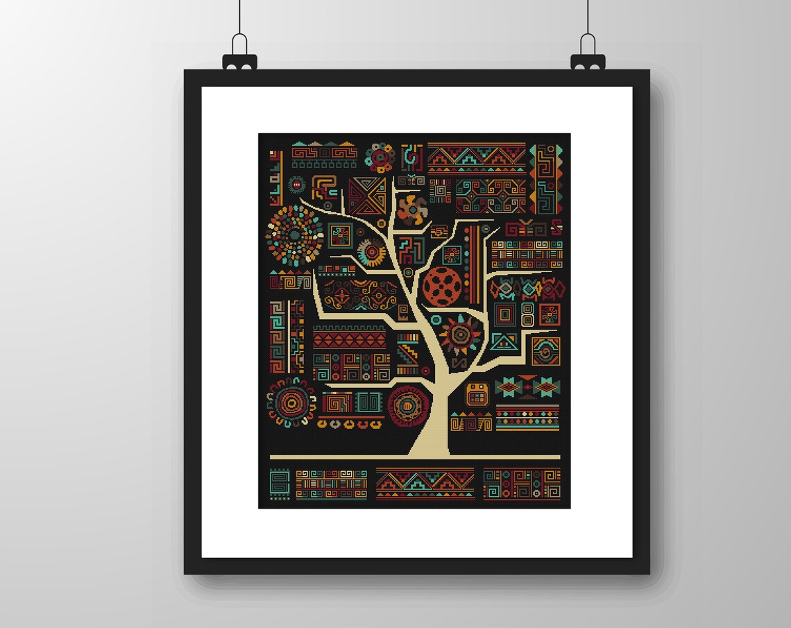 African Aztec Inka Tribal Tree of Life Earth Variant - Etsy UK