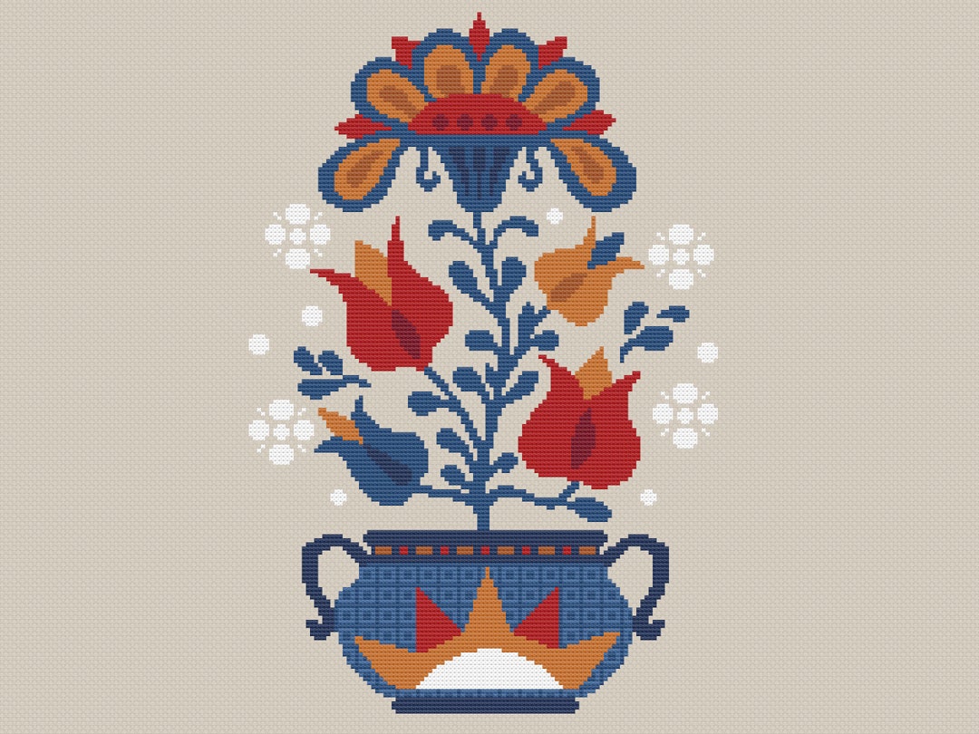 Cross Stitch Pattern Flowers of Ephrata, Primitive Pennsylvania German ...