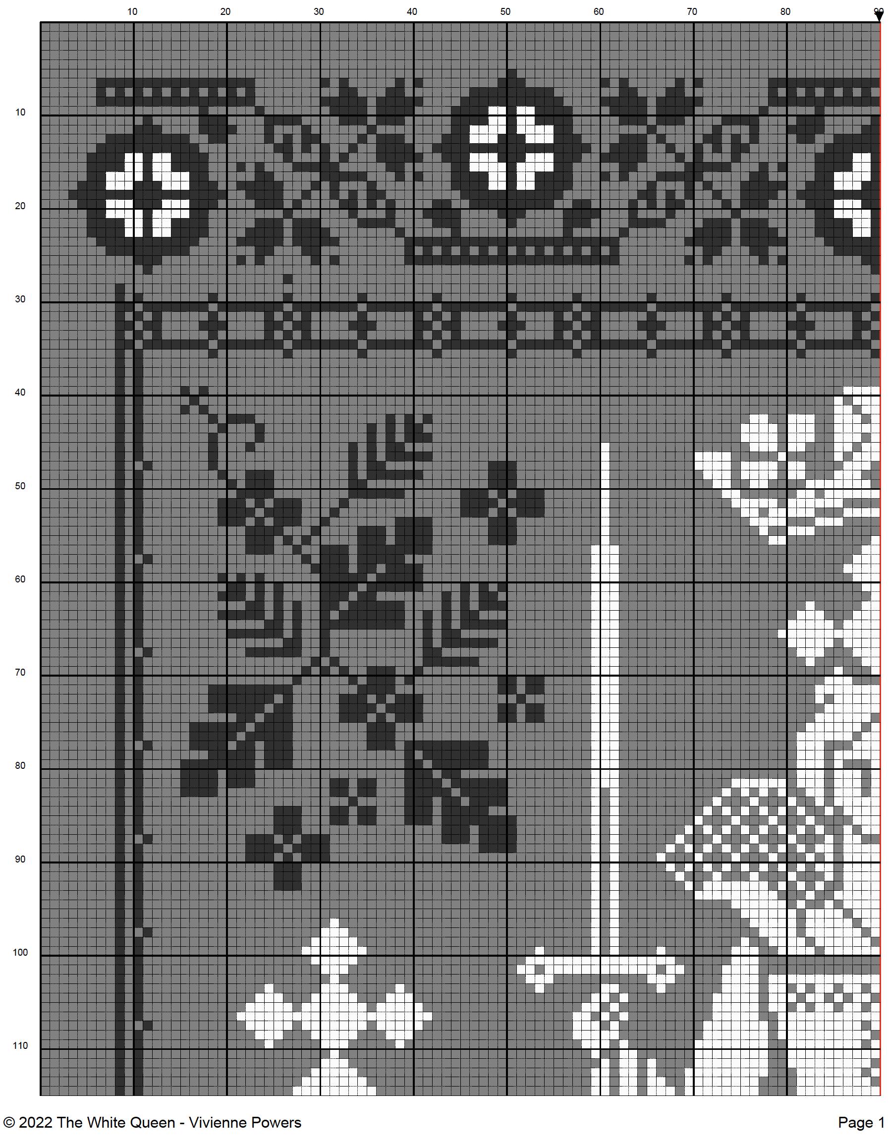 White Queen Chess Cross Stitch Pattern: Queen's Gambit Sampler (PDF ...