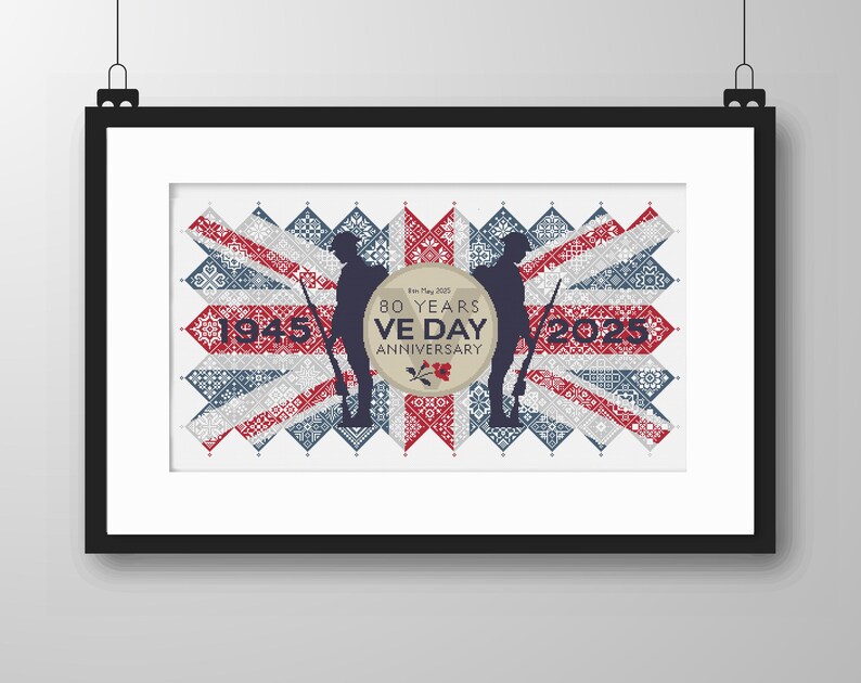 VE Day 80th Anniversary Cross Stitch Pattern: Remembrance Day (PDF ...