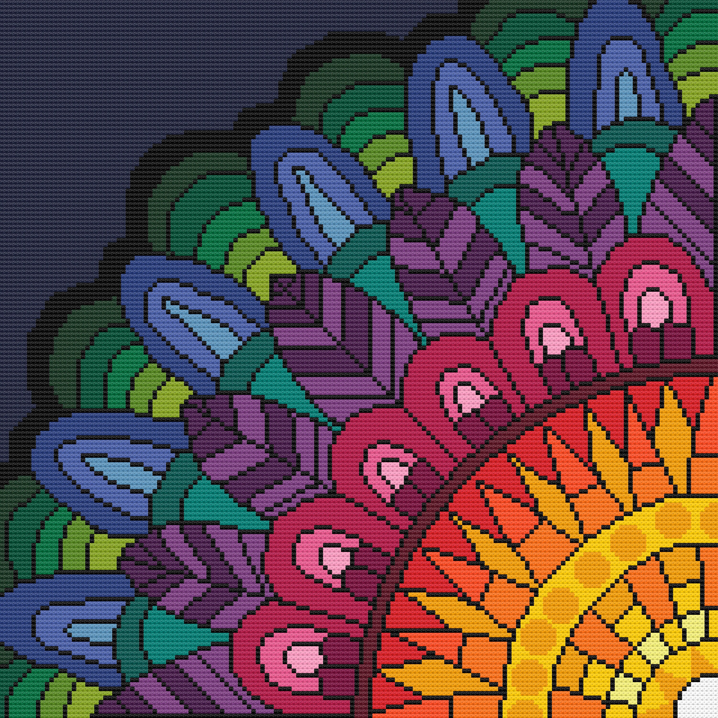 Rainbow Sun Mandala Quadrant Cross Stitch Pattern (PDF Counted Chart ...