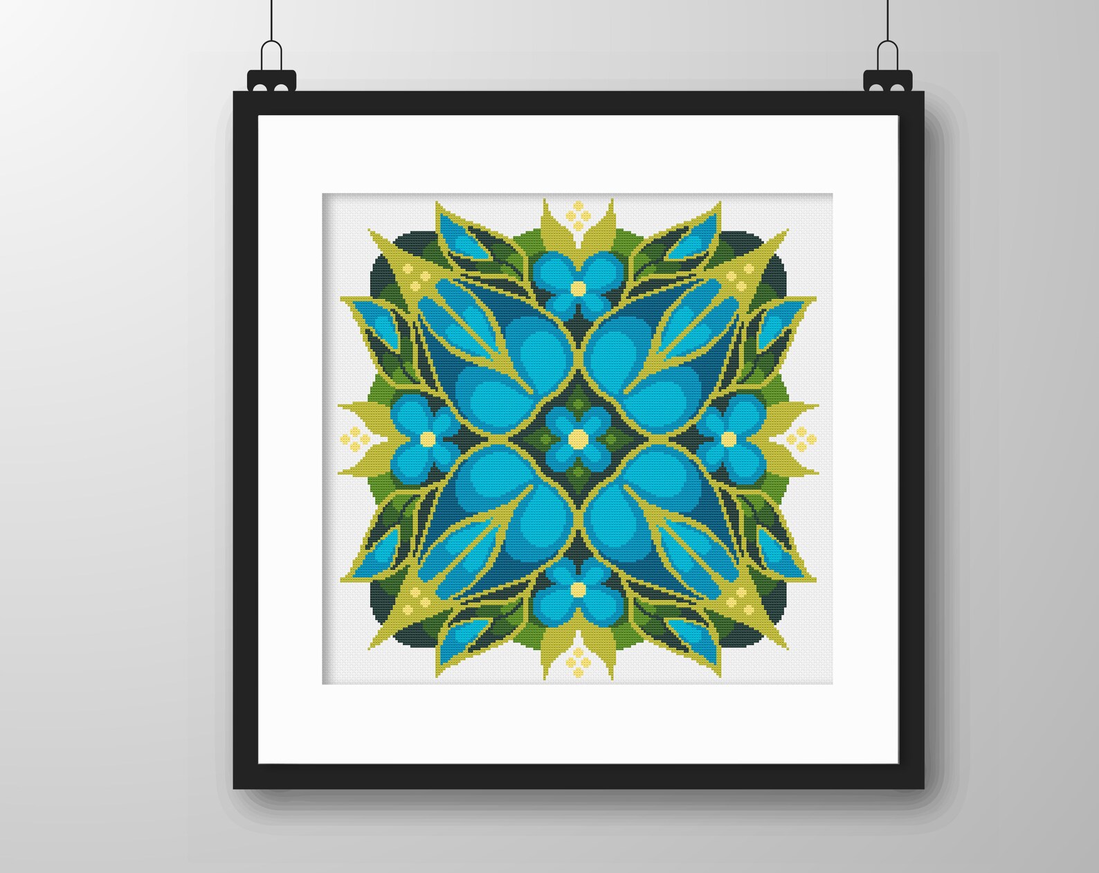70s Retro Floral Cross Stitch Pattern: Mid-century Modern Cushion (PDF ...