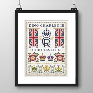 Cross Stitch Sampler to Commemorate HM King Charles III Coronation 6 ...