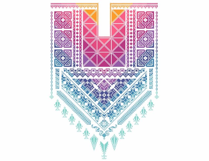 Cross Stitch Folk Sampler Rainbow Ethnic Traditional Tatreez - Etsy