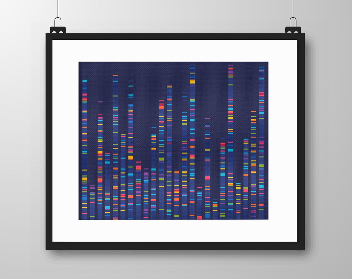 DNA in Cross Stitch A Truly Modern Piece Genome Sequencing - Etsy