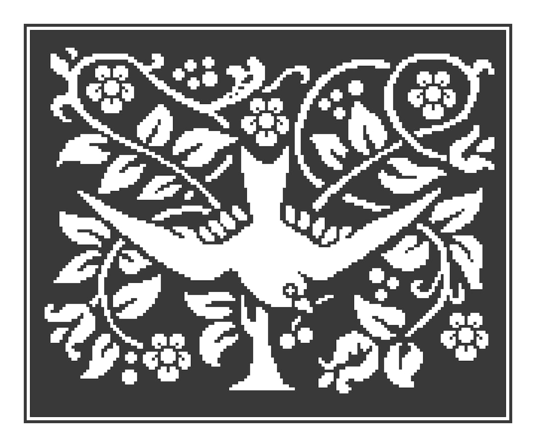 Kreuzstichmuster Schwalbe: Arts and Crafts Floral Tree Mono (PDF ...