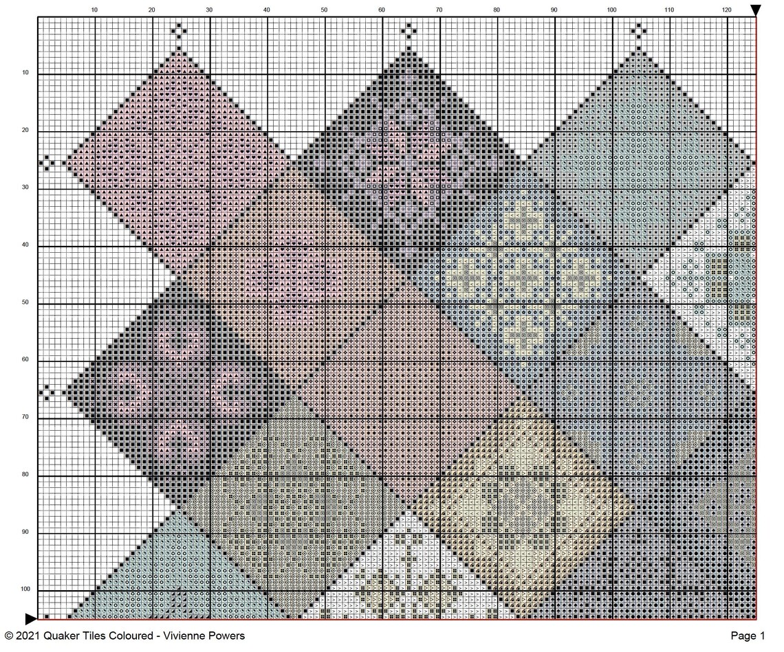 Cross Stitch Pattern Quaker Sampler: Modern Folk Art Tiles (PDF Counted ...
