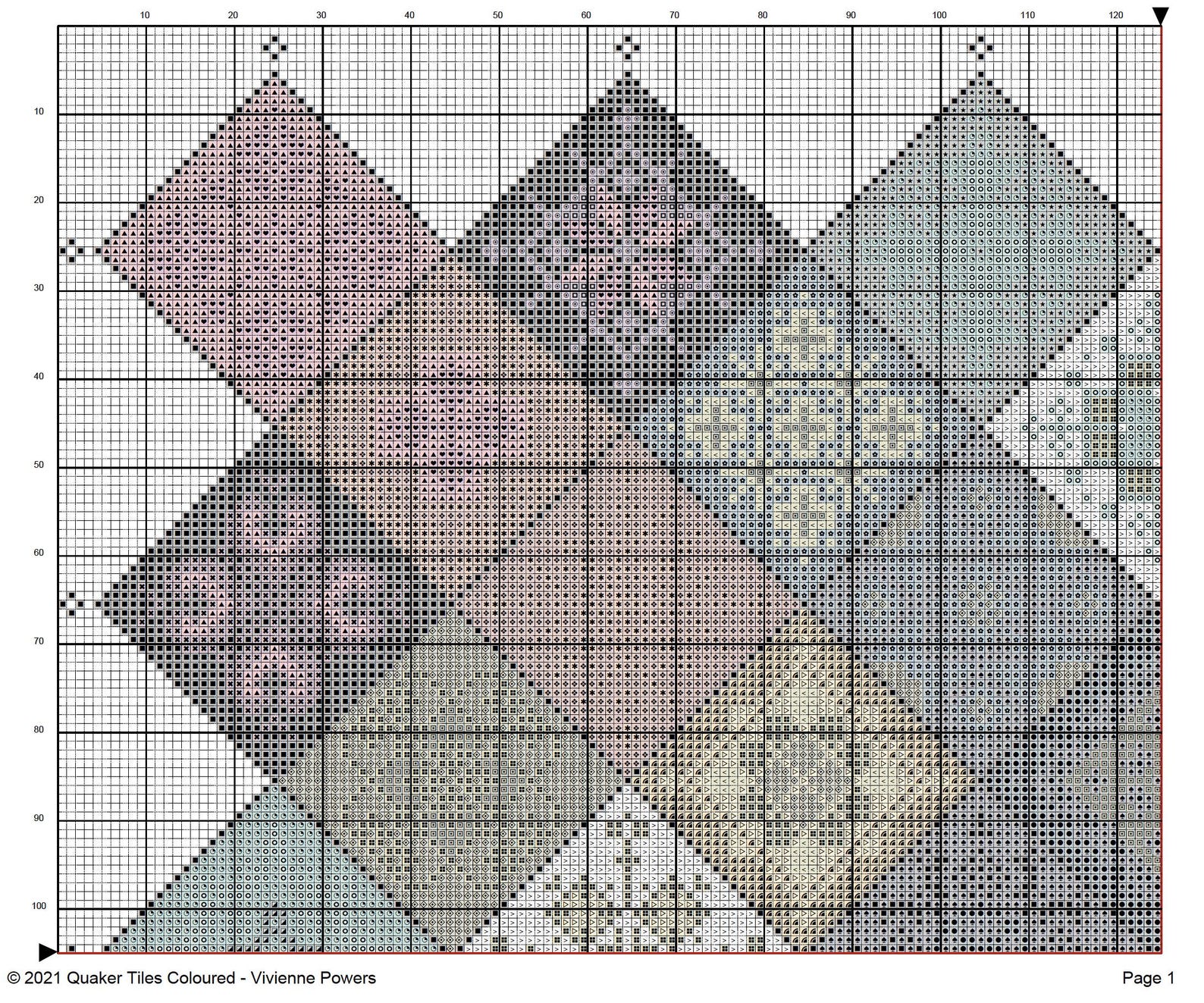 Cross Stitch Pattern Quaker Sampler: Modern Folk Art Tiles (PDF Counted ...