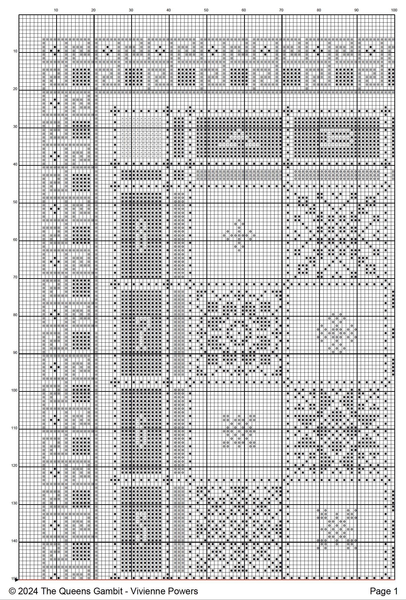 Queen's Gambit Chess Board Cross Stitch Chart: Quaker Sampler (PDF ...