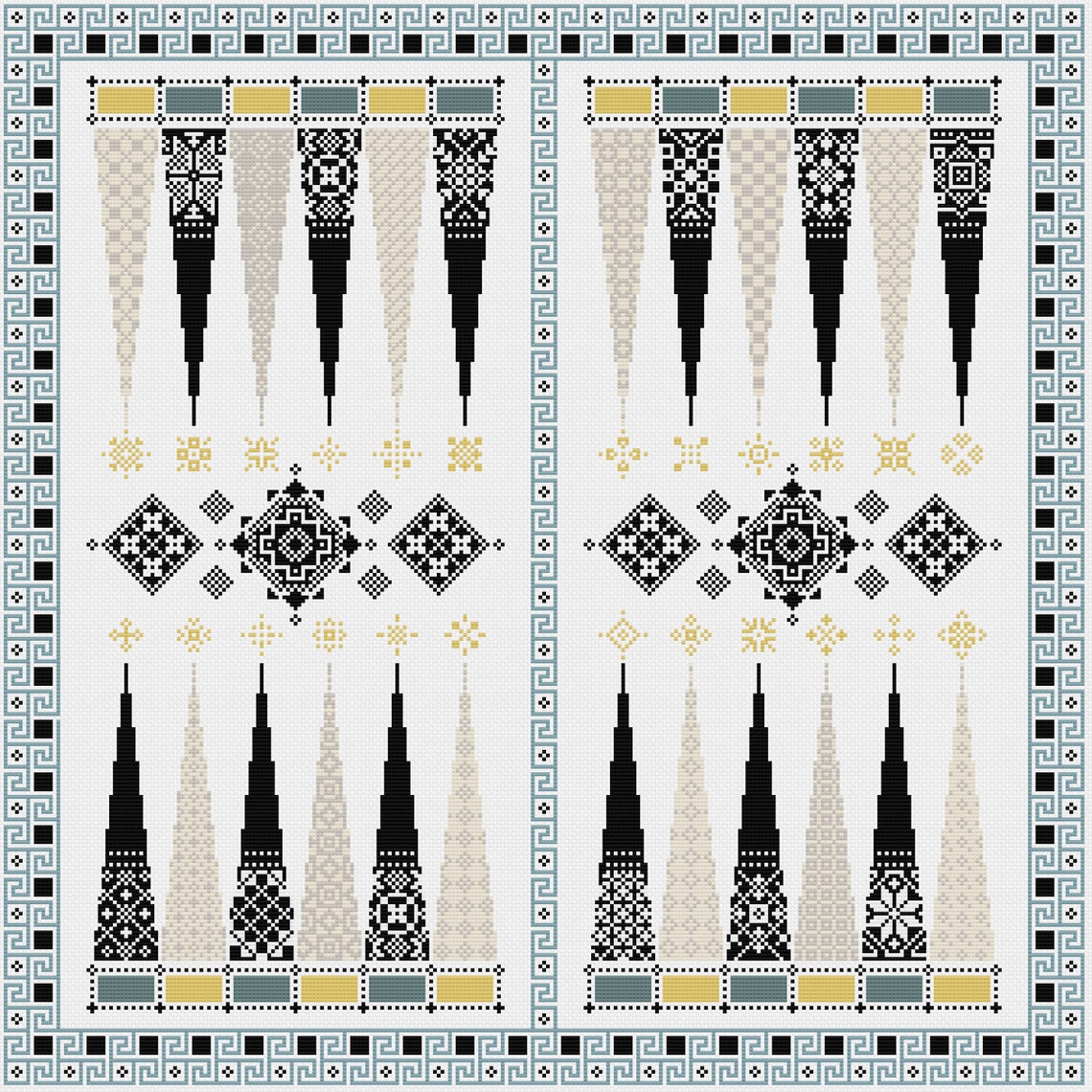 Fun Cross Stitch Chart Backgammon Tavli Tavla Table Game Board - Etsy UK