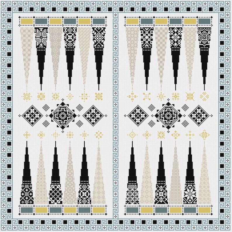 Fun Cross Stitch Chart Backgammon Tavli Tavla Table Game Board - Etsy UK