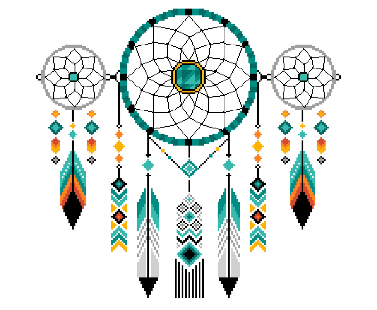 Navajo Native American Dream Catcher Cross Stitch Pattern (PDF Counted ...