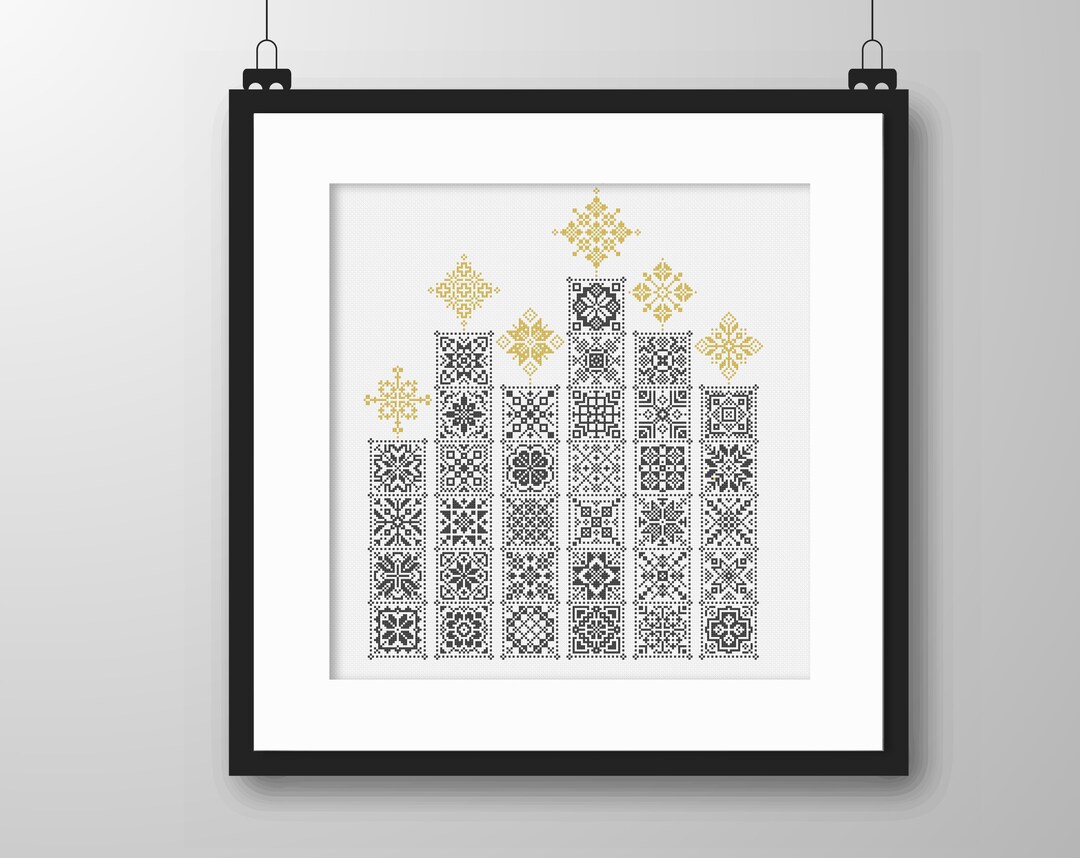 Christmas Candle Quaker Cross Stitch Sampler (PDF Counted Chart 134A ...