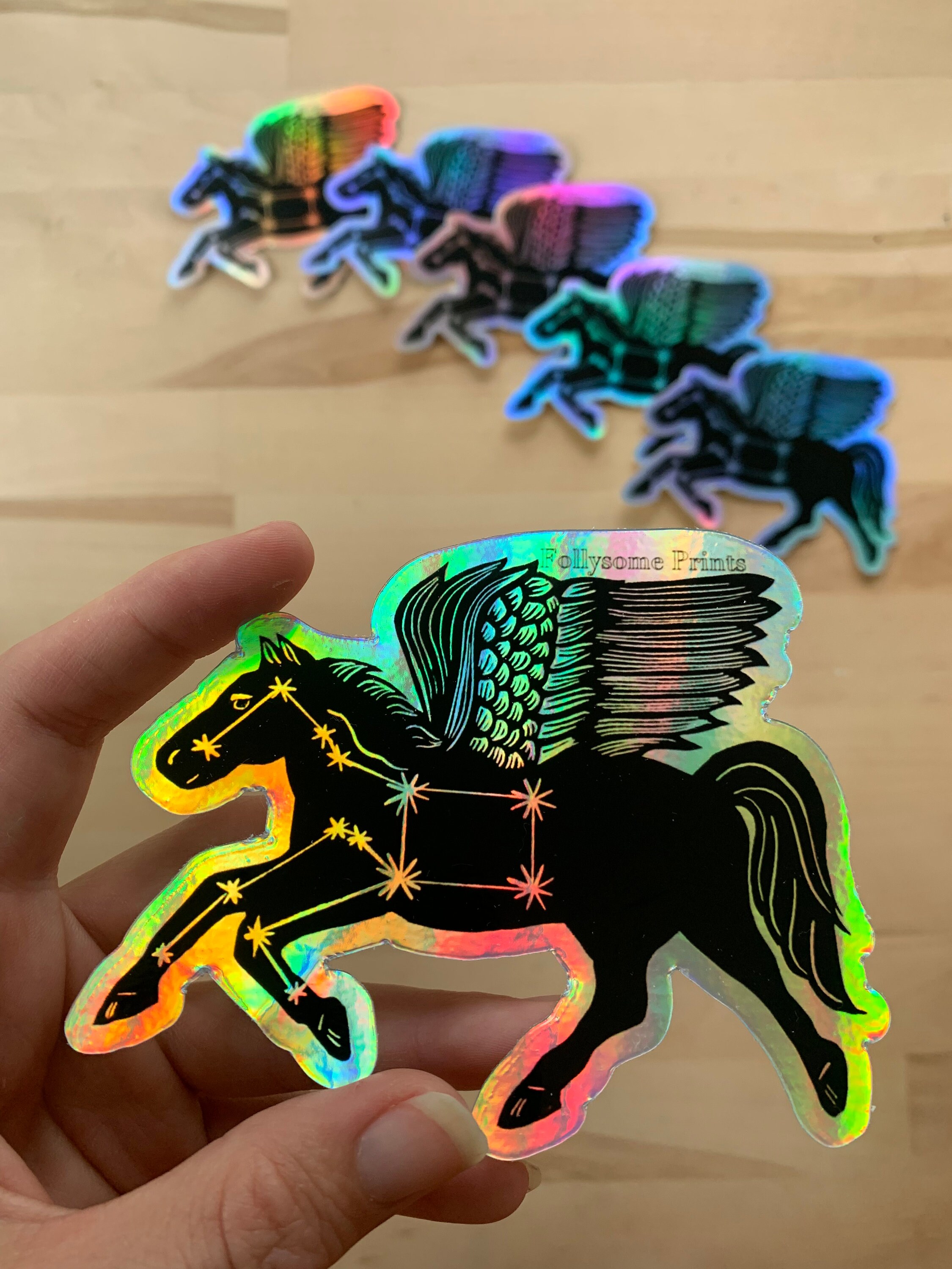 Pegasus Sticker LARGE Holographic Die Cut Stickers | Etsy