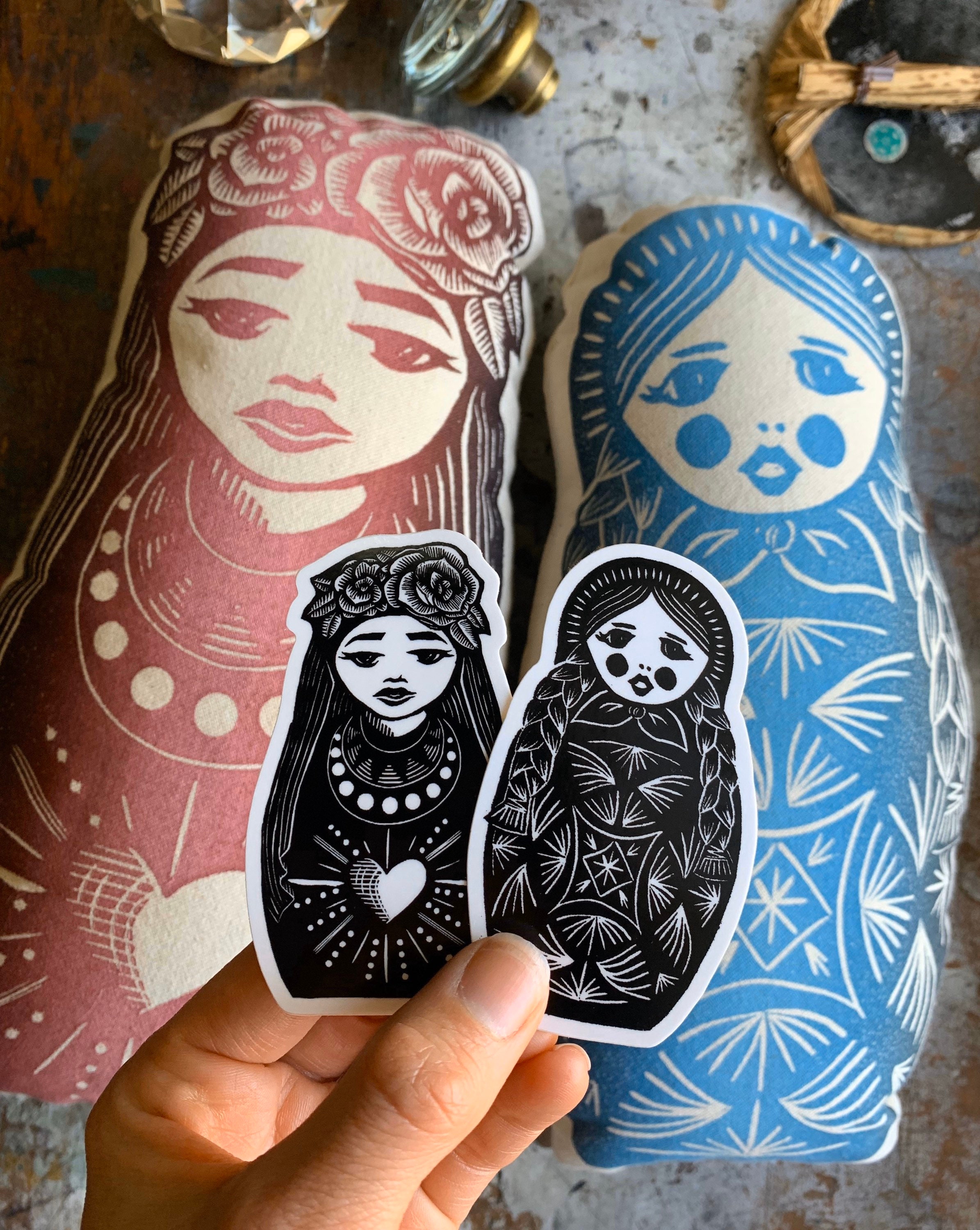 Matryoshka Doll Sticker Die Cut Stickers Original | Etsy