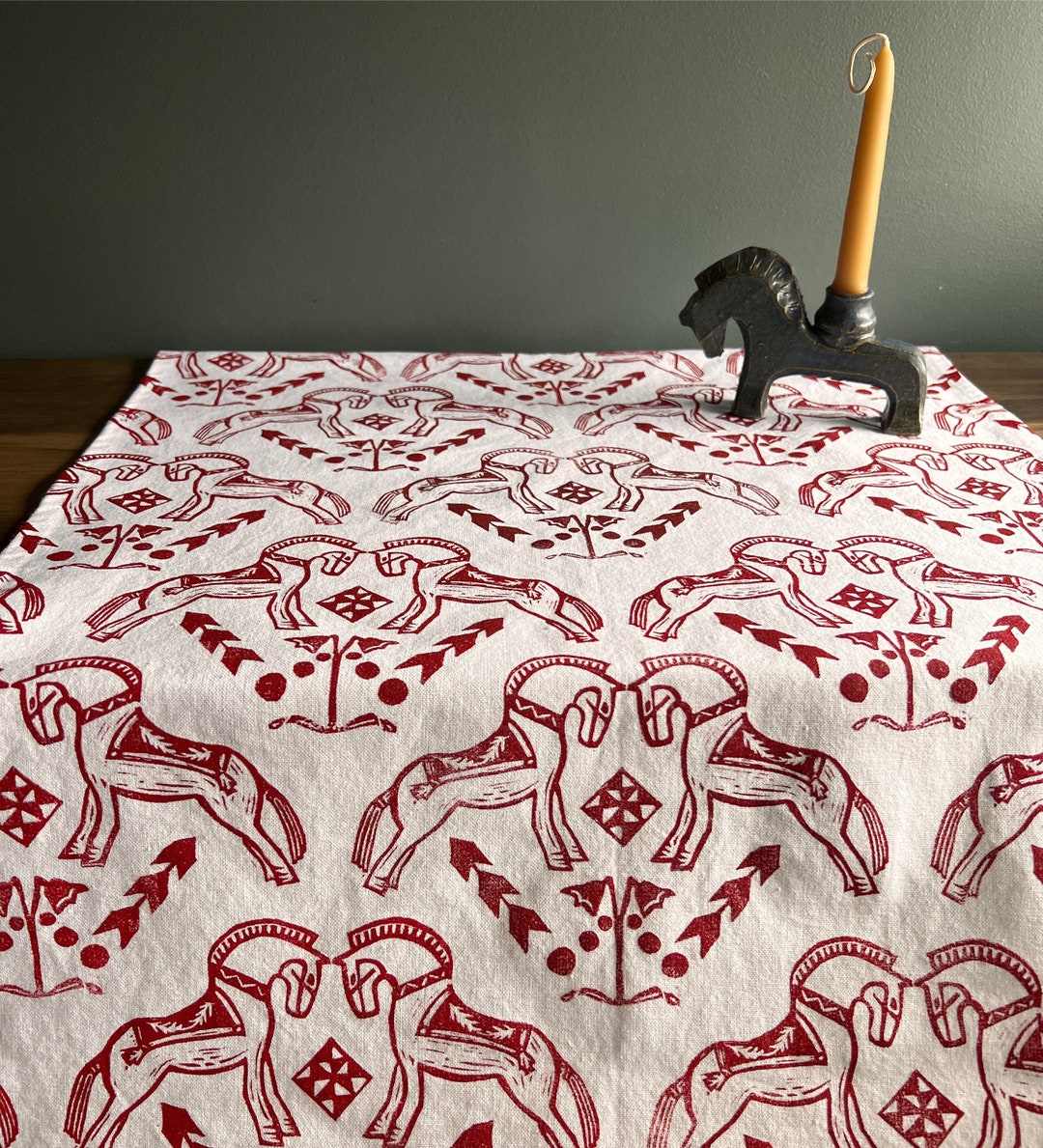 Norwegian Fjord Horse Tea Towels - Block Printed Cotton With Original ...