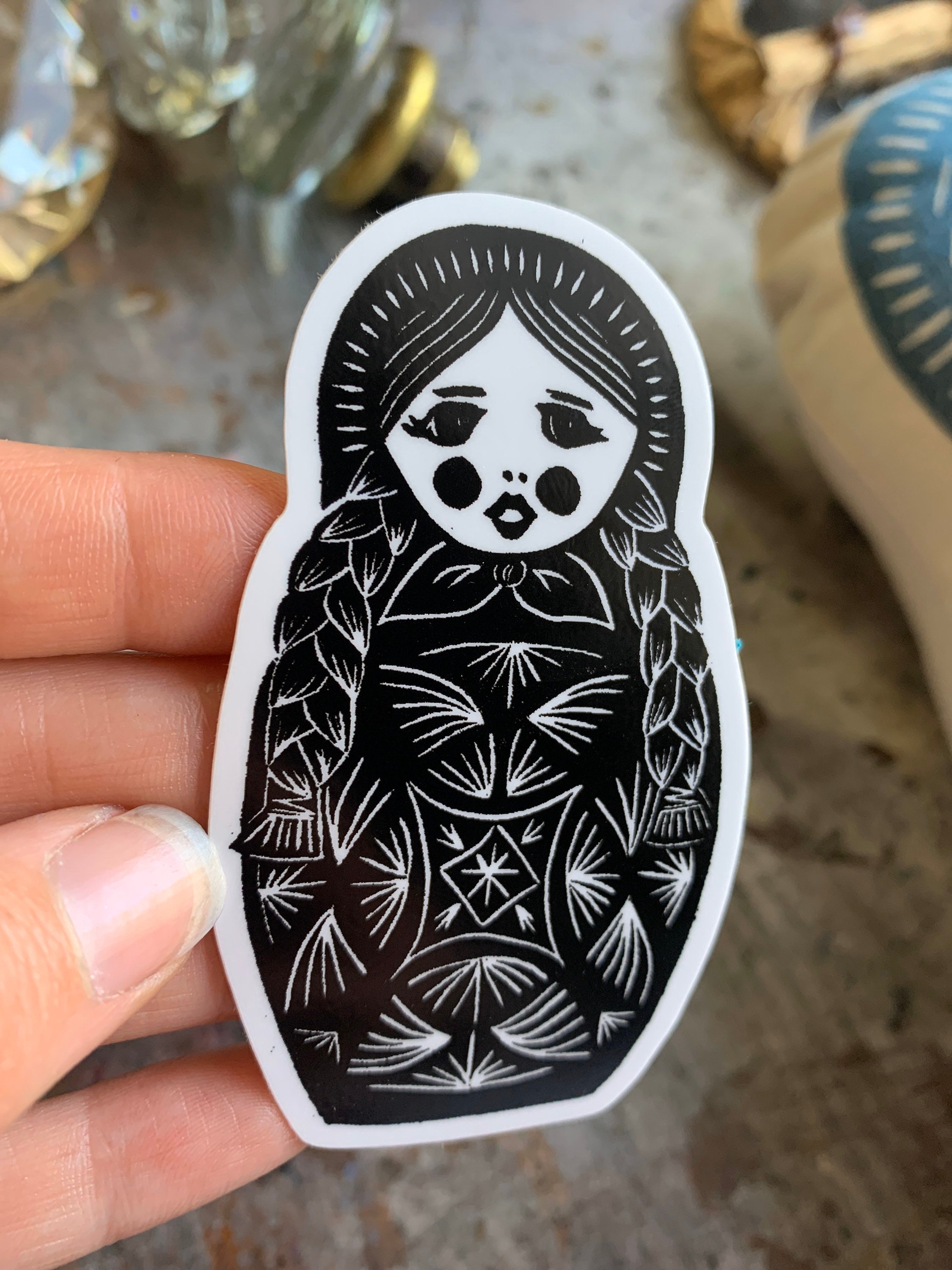 Matryoshka Doll Sticker Die Cut Stickers Original | Etsy