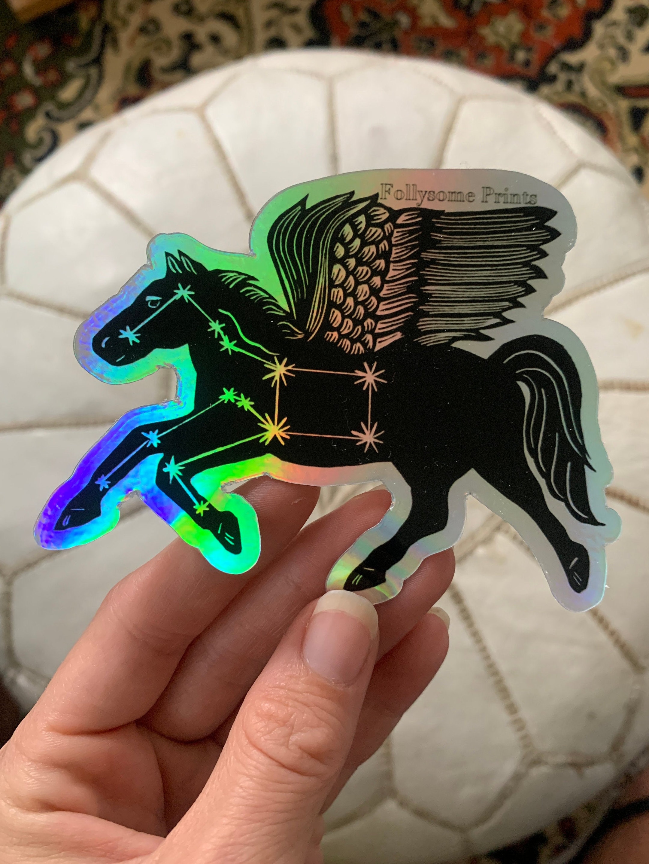 Pegasus Sticker LARGE Holographic Die Cut Stickers | Etsy