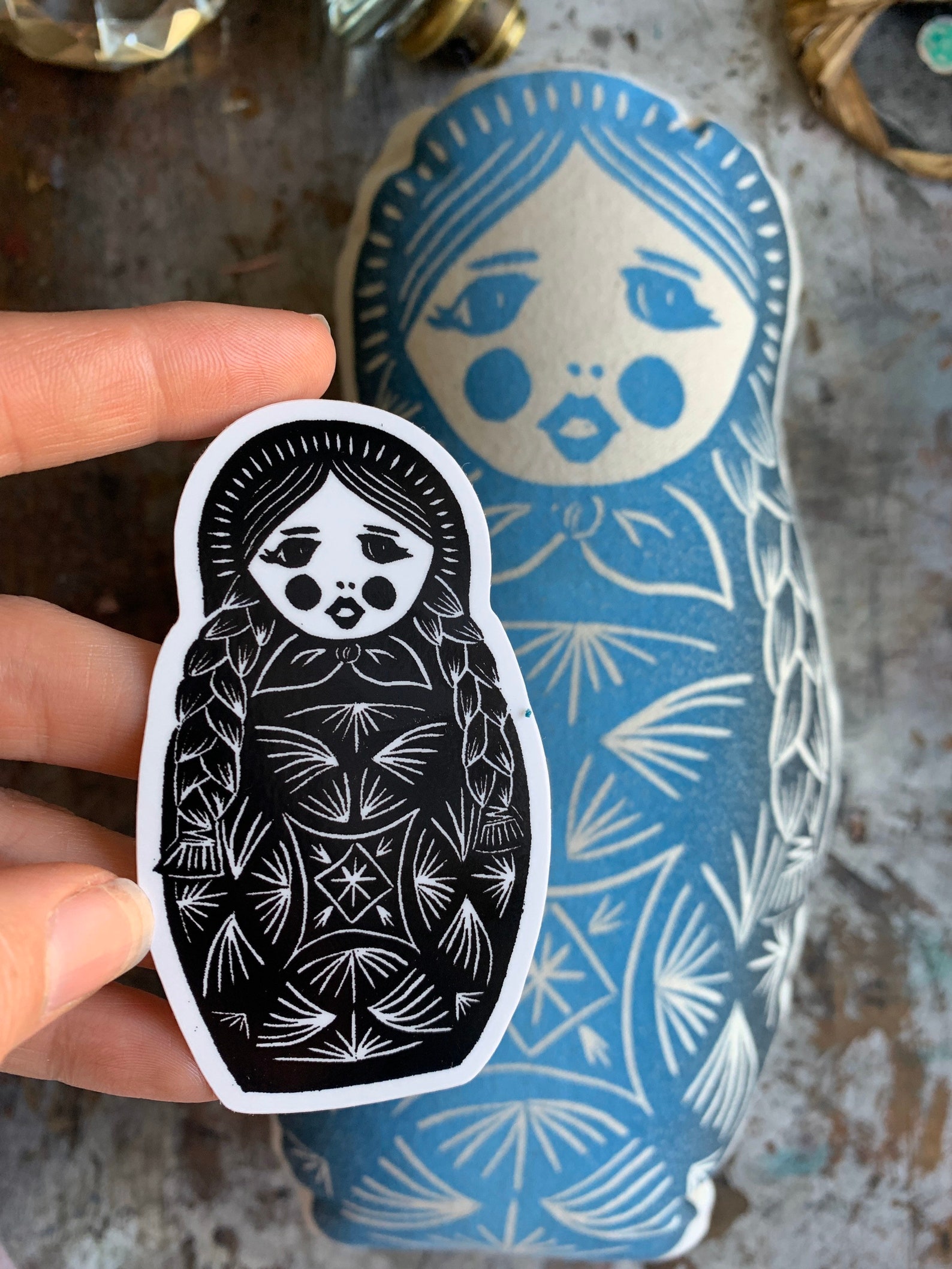 Matryoshka Doll Sticker Die Cut Stickers Original | Etsy