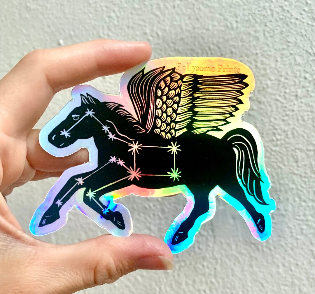 Pegasus Sticker - LARGE- Holographic Die Cut Stickers - Original ...