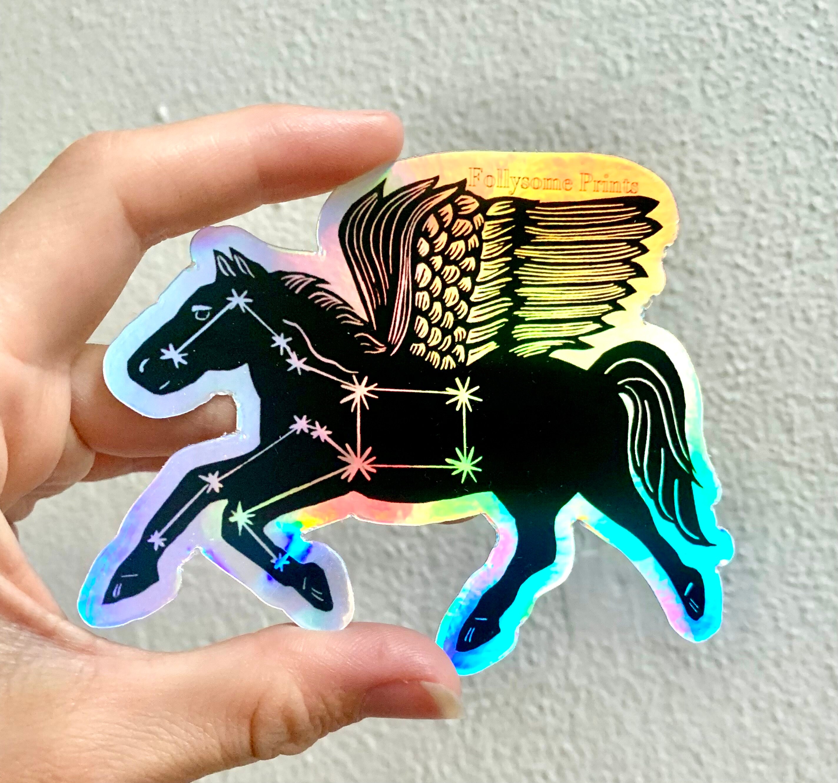 Pegasus Sticker LARGE Holographic Die Cut Stickers | Etsy