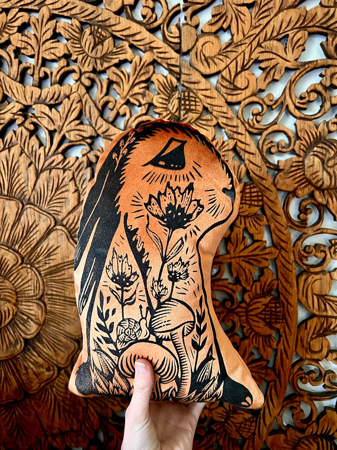 Velveteen Rabbit Block Print Linocut Bunny limited 13 Shaped Plush ...